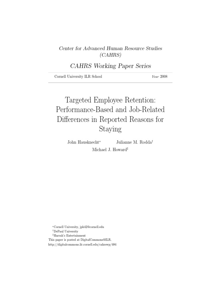 Employee Retention | PDF | Employee Retention | Survey Methodology