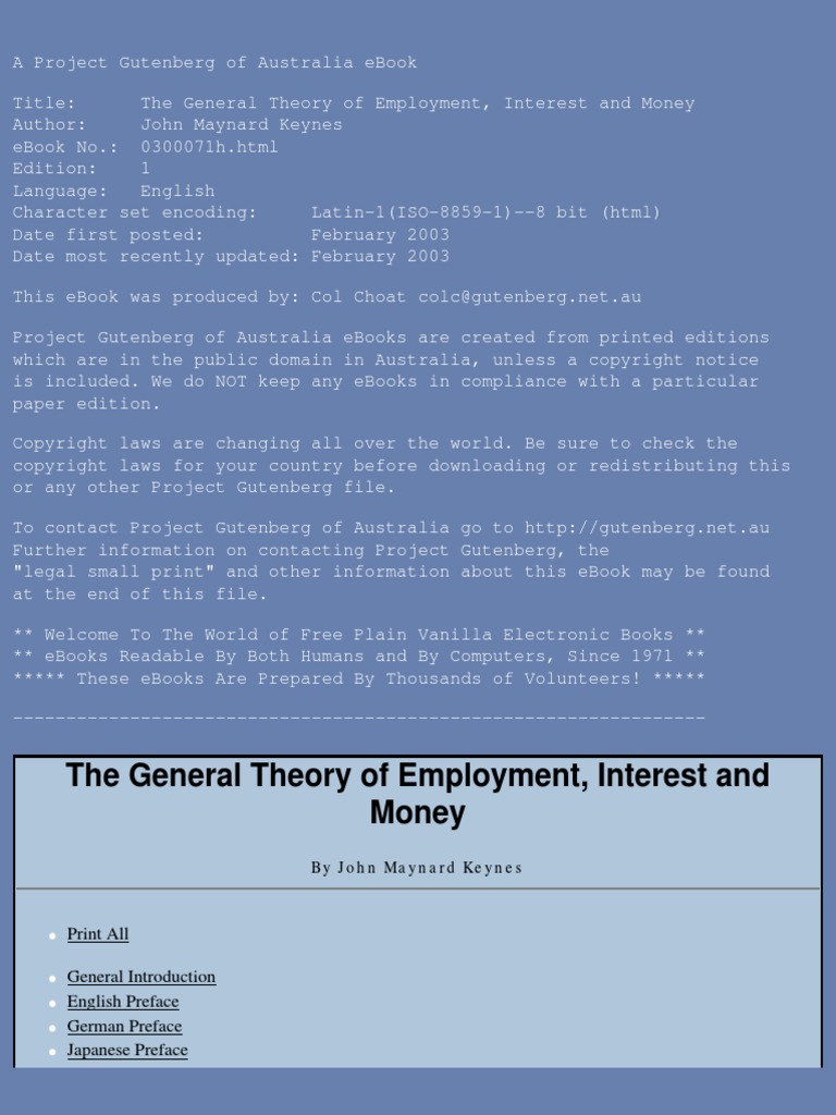 Keynes J.M. The General Theory of Employment, Interest and Money ...