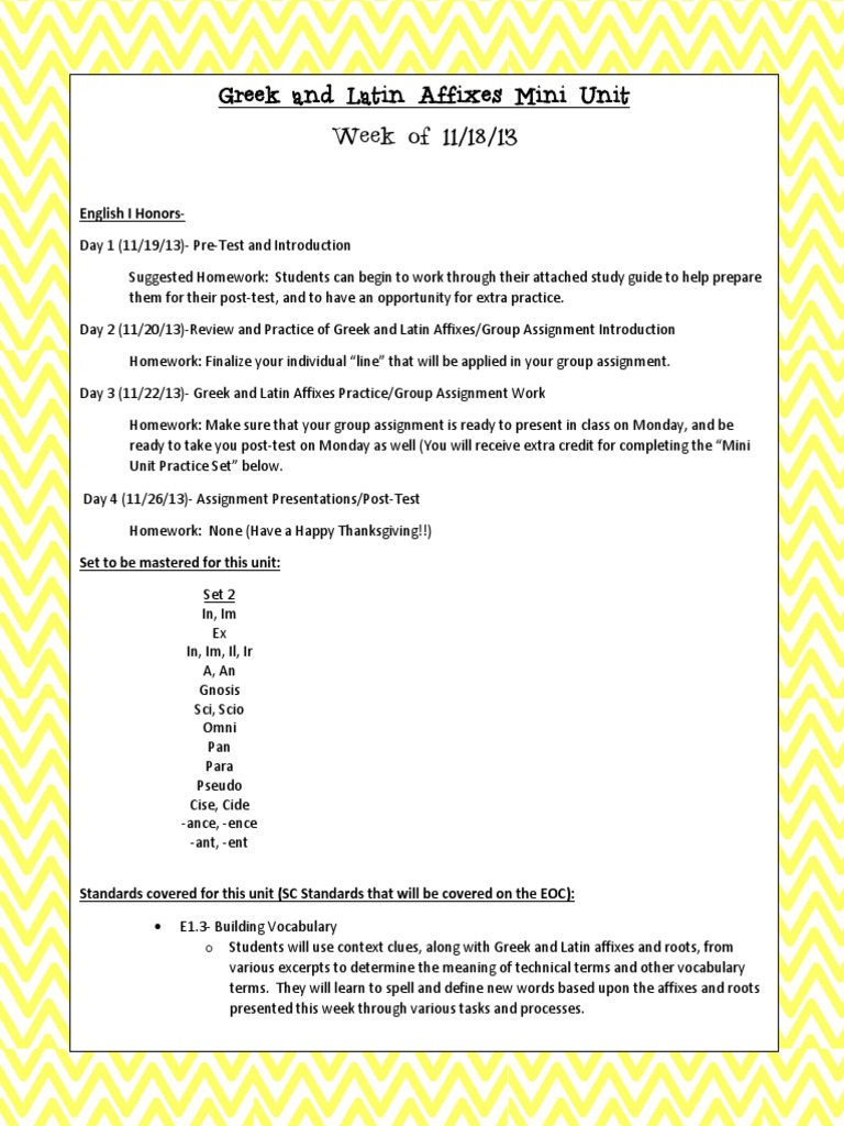 Greek and Latin Affixes Mini Unit | PDF | Omniscience | Languages