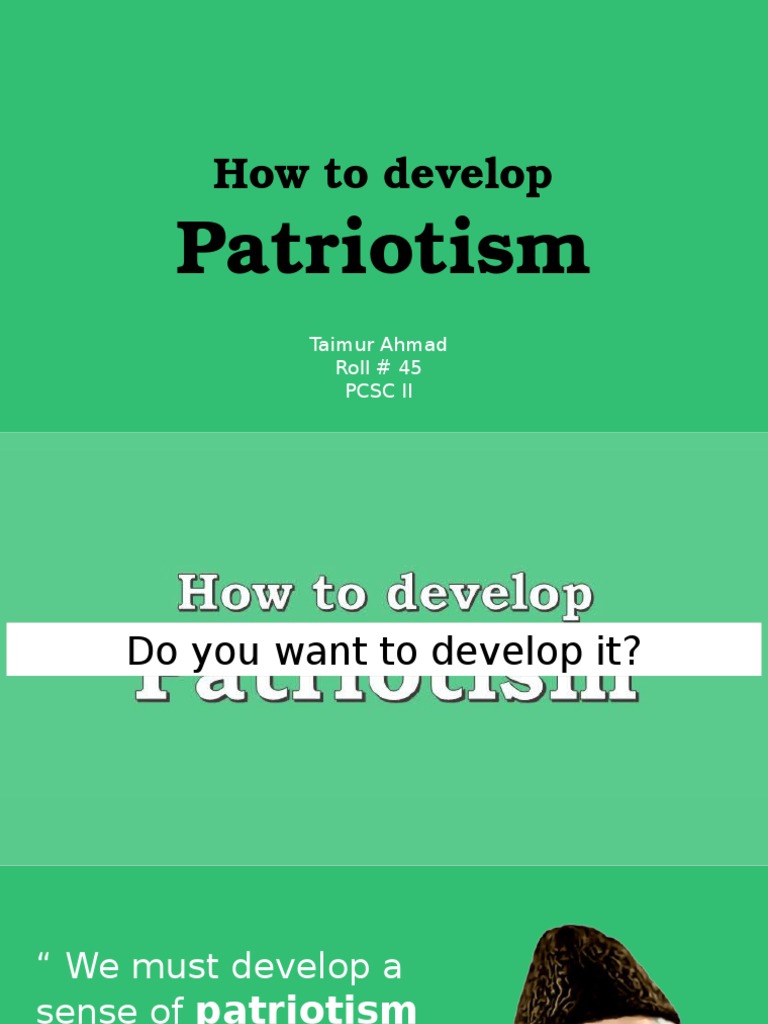 Developing a Strong Sense of Patriotism | PDF