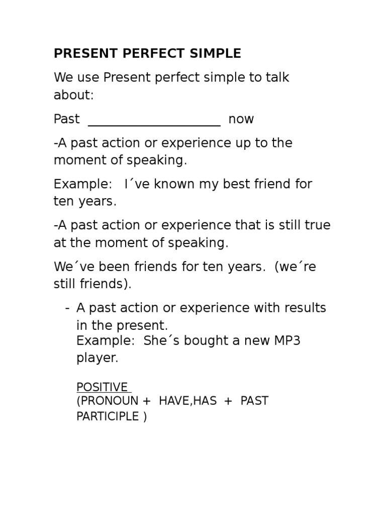 Present Perfect Simple | PDF