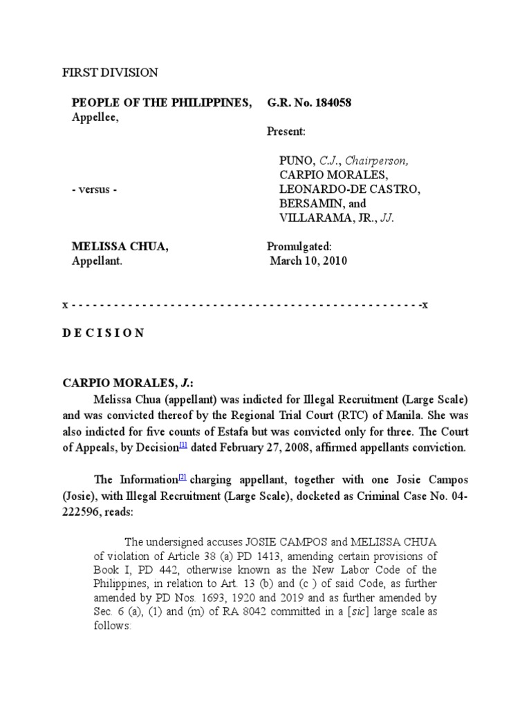 Cases in Recuitment and Placement and OFW's | PDF | Fraud | Conspiracy (Criminal)