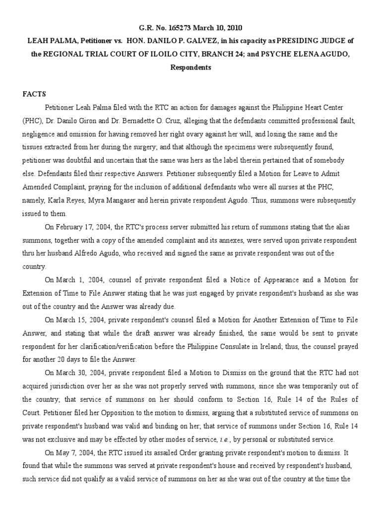 Civpro Digest-Summons | Download Free PDF | Service Of Process | Summons