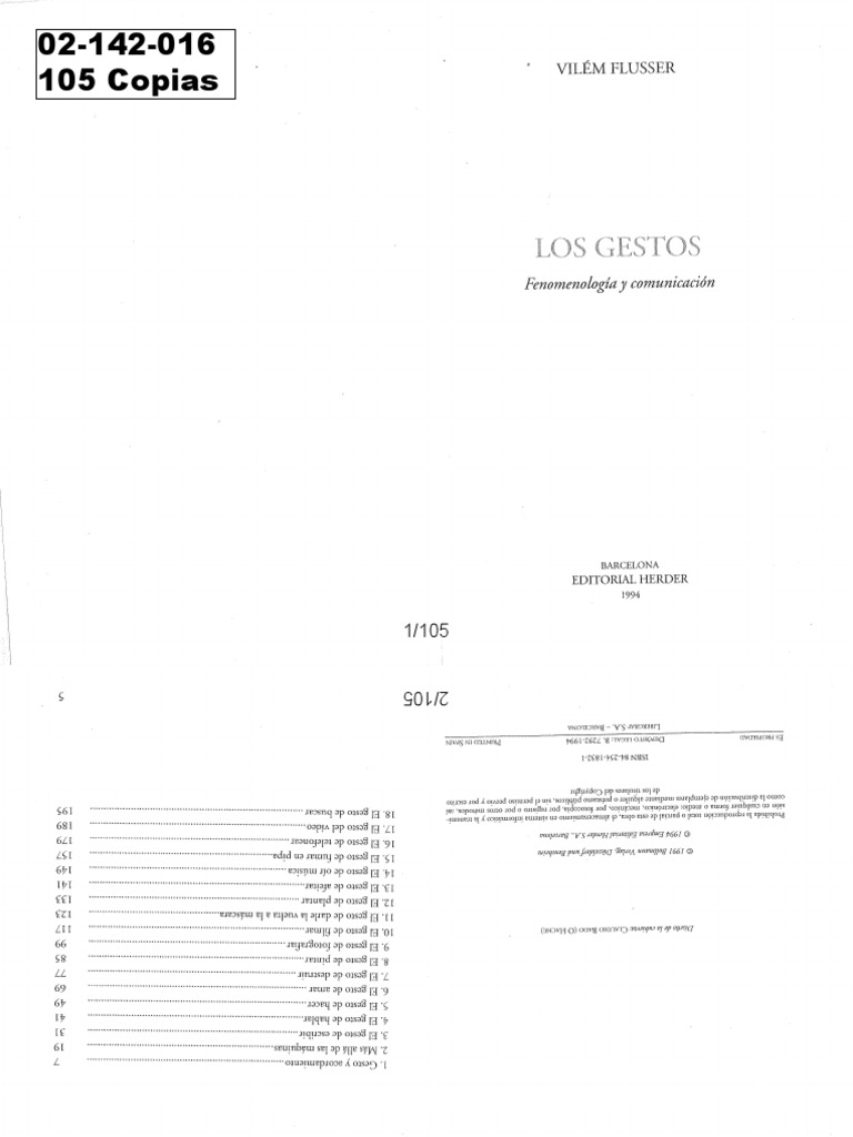 Flusser - Los Gestos. Fenomenología y Comunicación | PDF