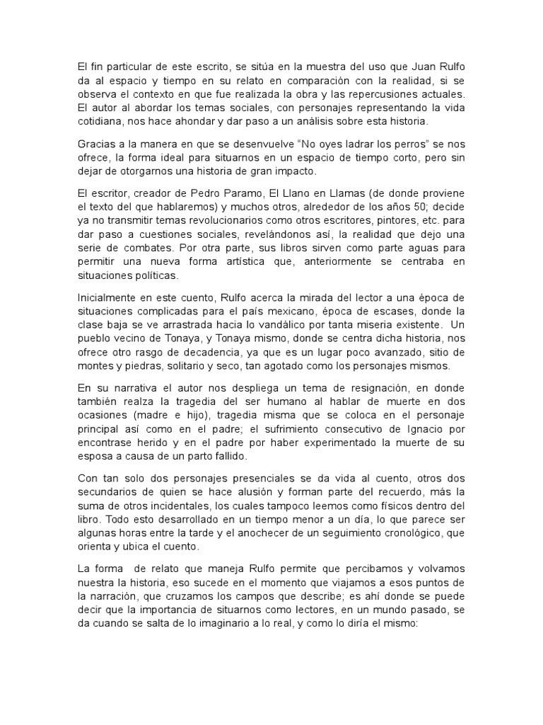 Ensayo: No Oyes Ladrar Los Perros | PDF | Cuentos | Autor