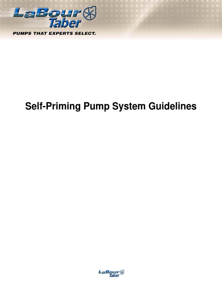 Self-Priming Pumps Guidelines | PDF | Pump | Gases