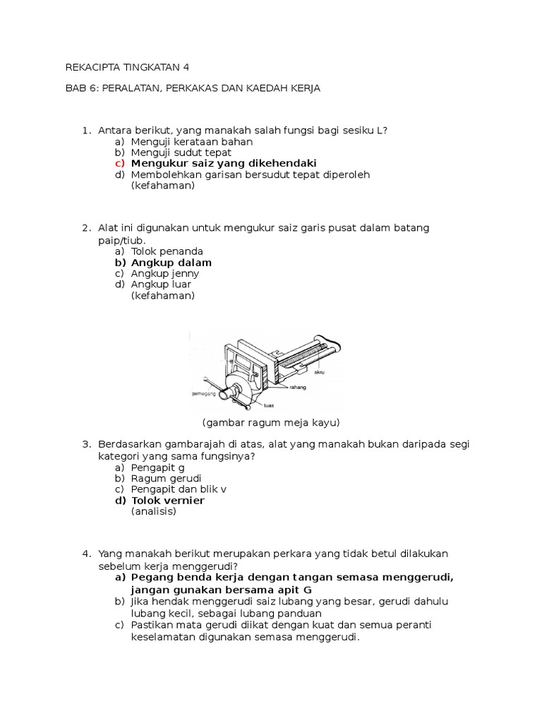 Soalan Rekacipta Tingkatan 4 | PDF