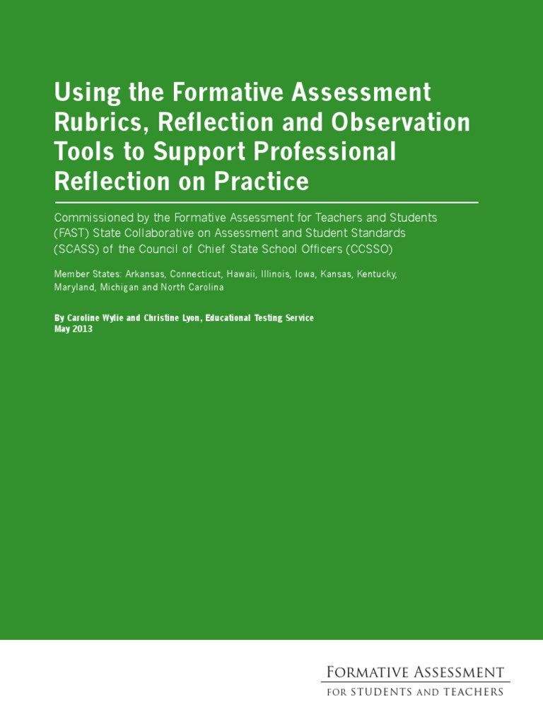 Formative Assessment Rubrics and Observation Tools Document | PDF