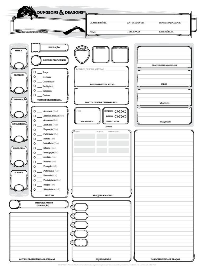 (D&D 5E) Ficha de Personagem | PDF