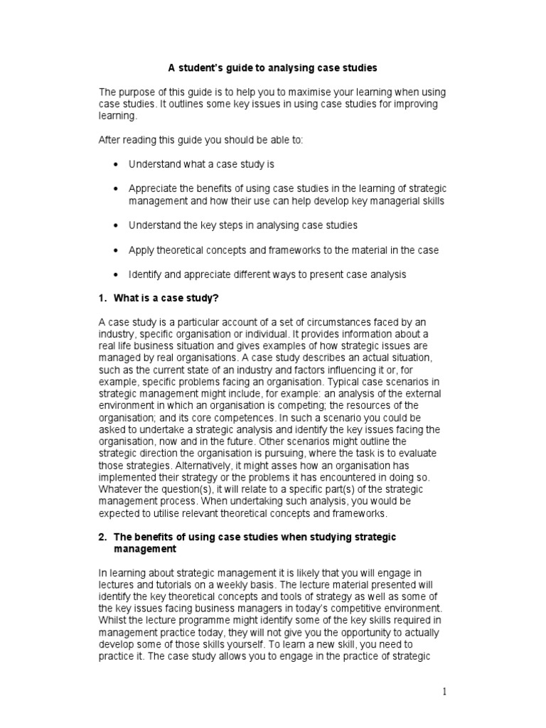 Case Study | PDF | Case Study | Strategic Management