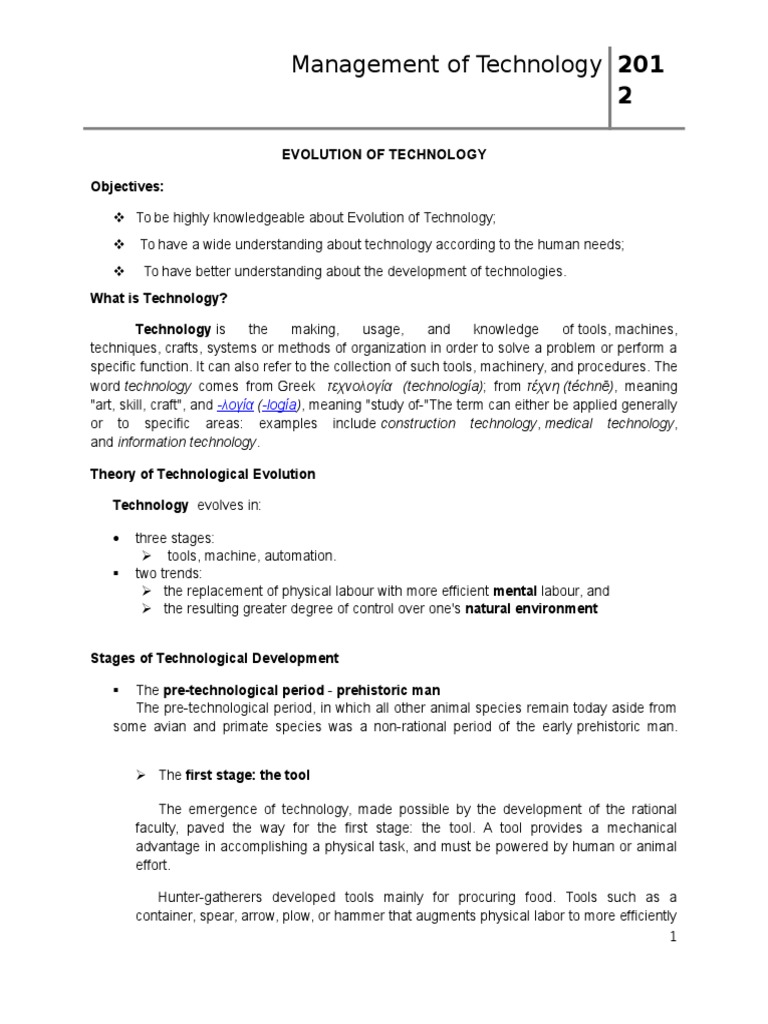 Management of Technology Reports | PDF | Science And Technology ...