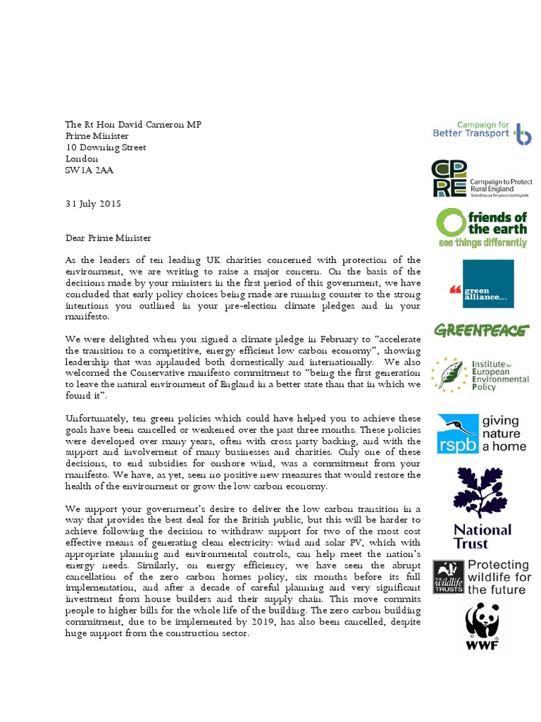 Cameron Letter - Green Groups | PDF | Technology & Engineering