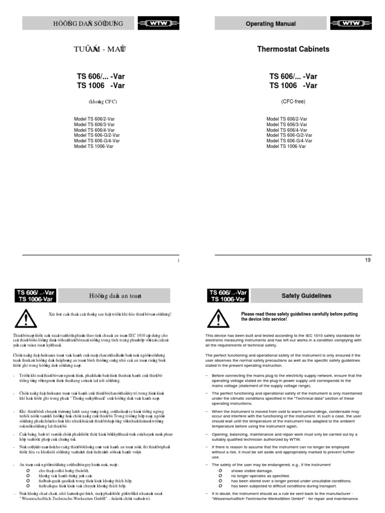 WTW TS606-TS1006-Var PDF | PDF | Thermostat | Celsius