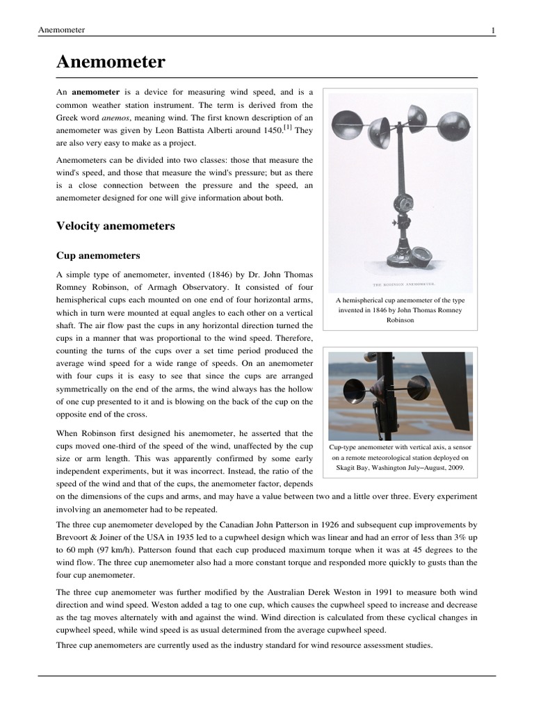 Cup Anemometer Project