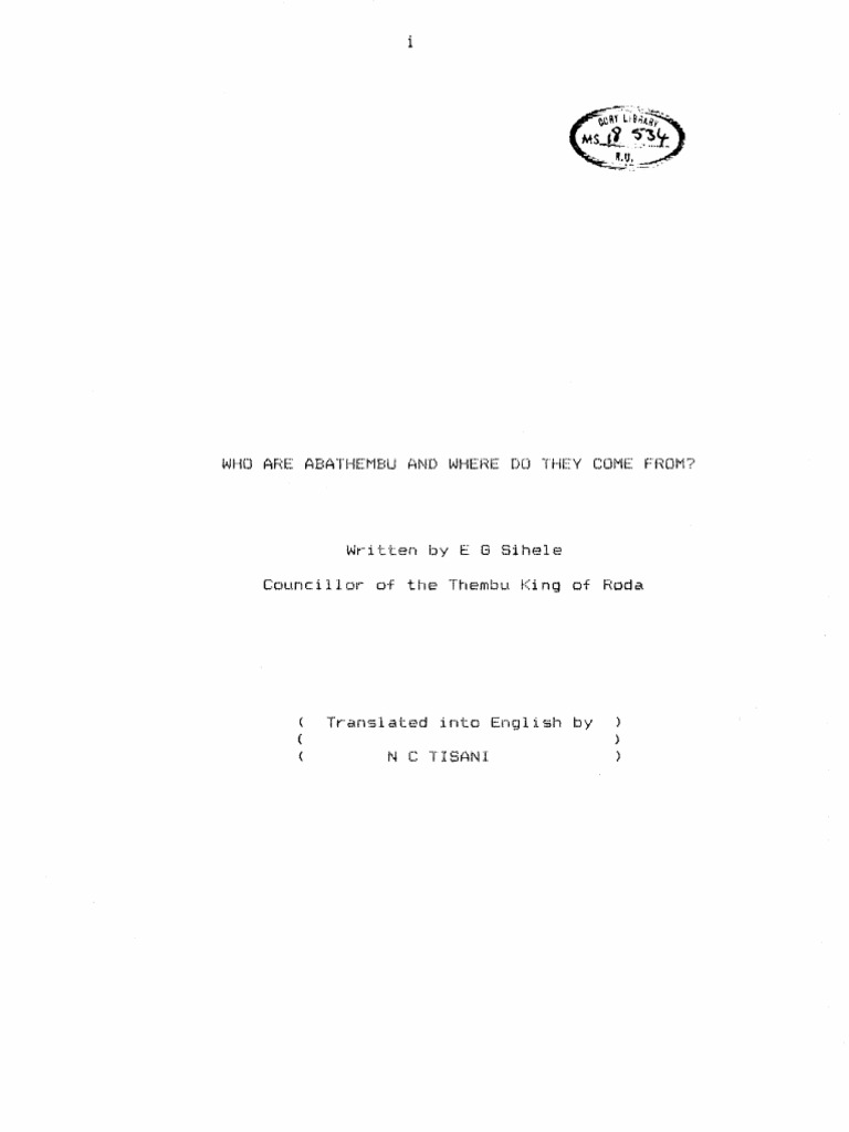 Aba Thembu | PDF