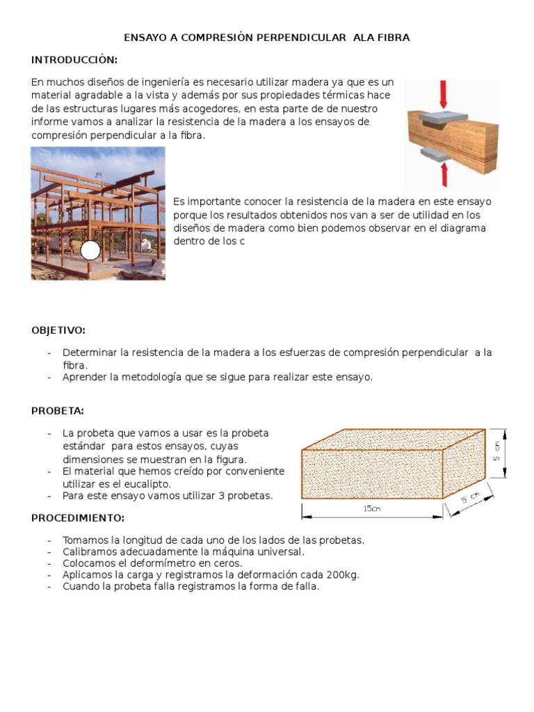 Resistencia de Madera a Compresión | PDF | Madera | Métodos de evaluación
