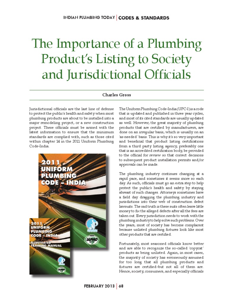 Codes & Standards | PDF | Plumbing | Government