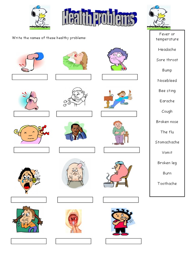 Write The Names of These Healthy Problems | PDF