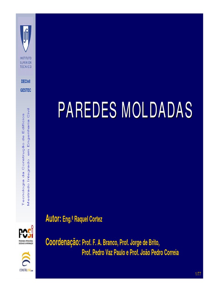 12 Paredes Moldadas - 16 Aula Teórica - COR | PDF