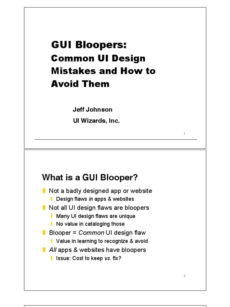 Common GUI Design Bloopers Explained | PDF | Widget (Gui) | Menu ...