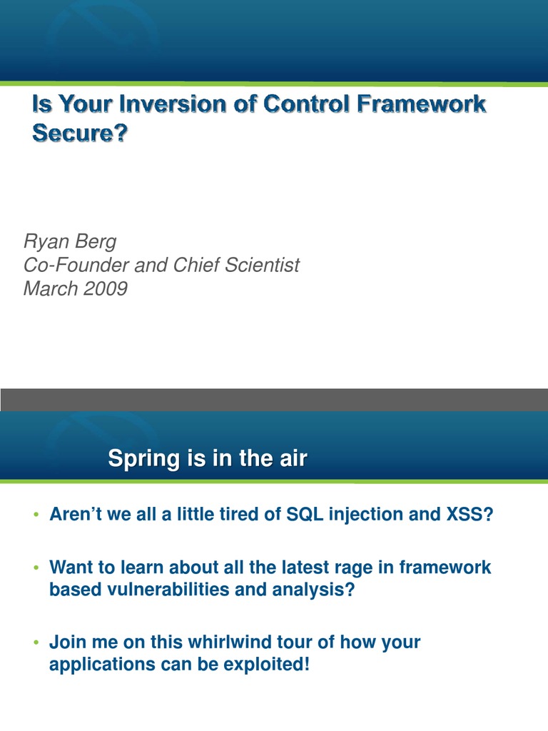 You Inversion of Control Framework Secure | PDF | Java Servlet | Model–View–Controller
