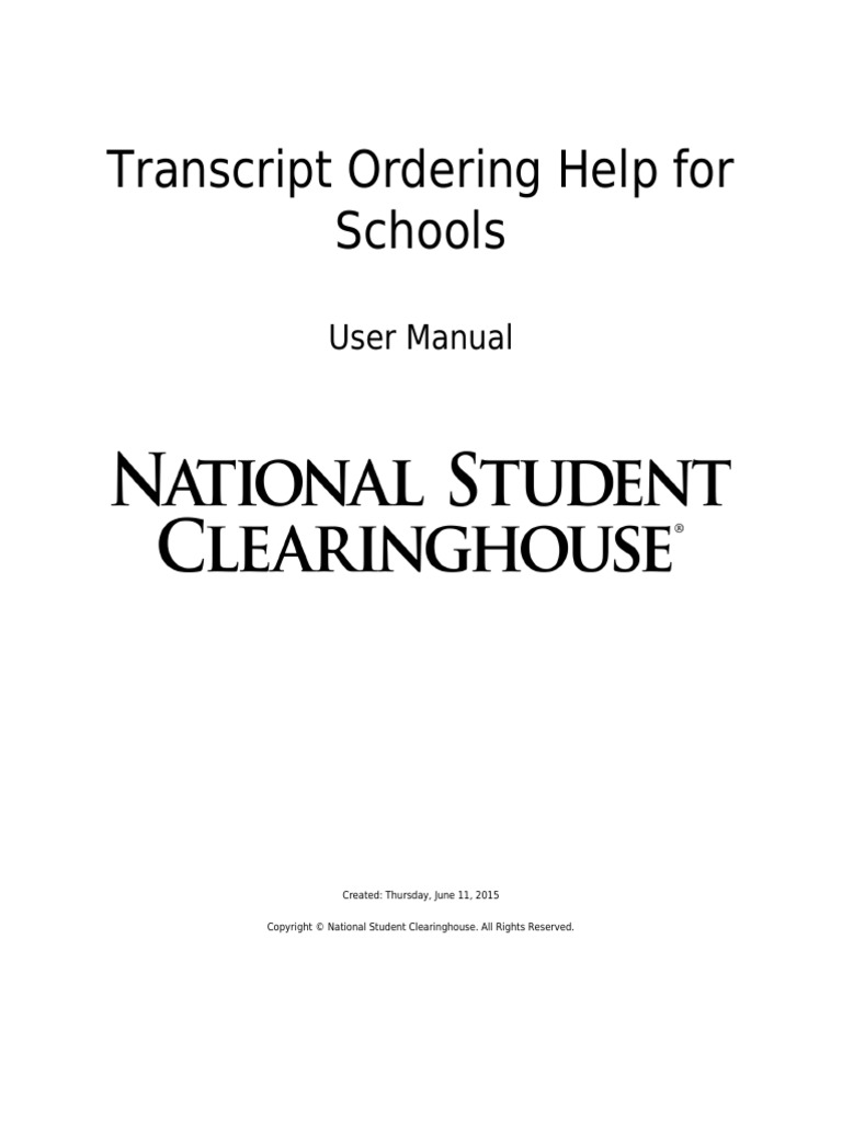Transcript Ordering School Users Guide Download Free Pdf Portable