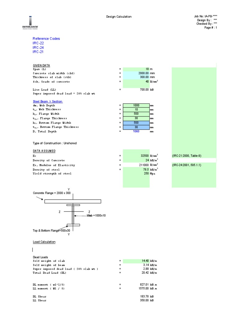Composite Beam Design | PDF | Bending | Beam (Structure)