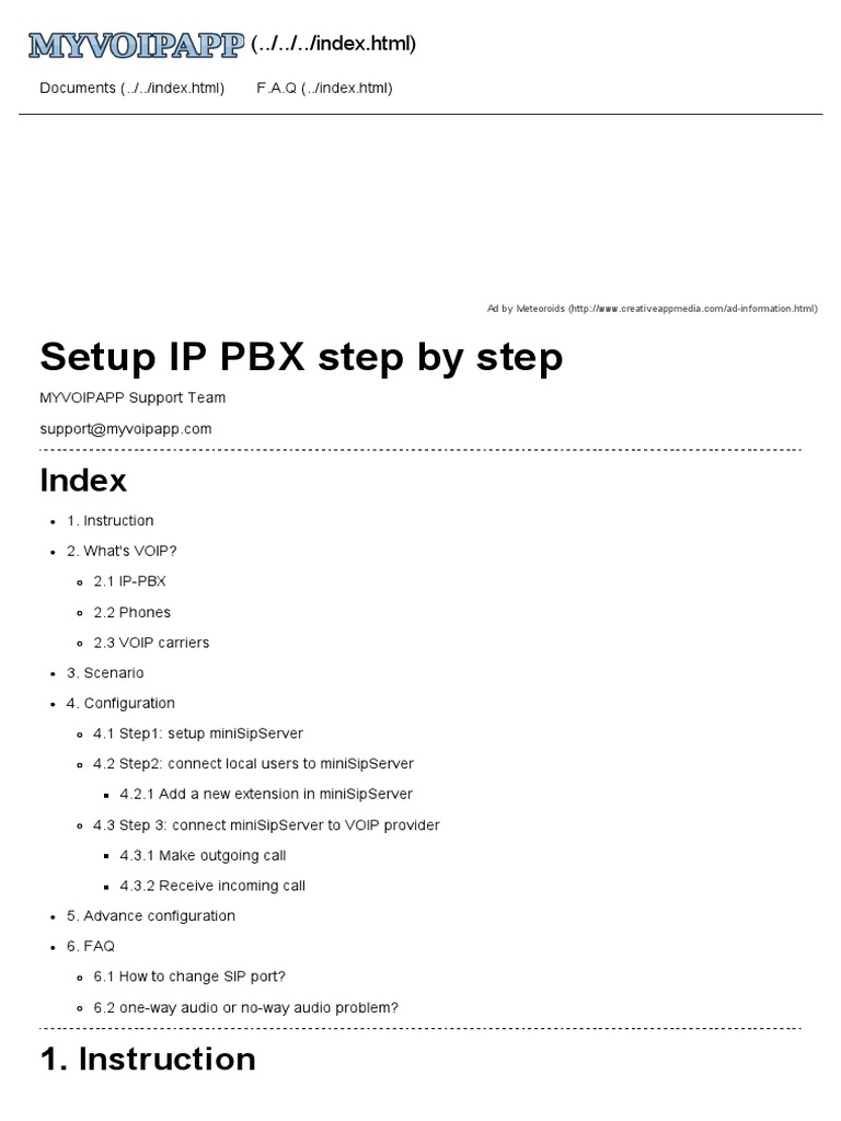 Setup IP PBX Step by Step | PDF | Voice Over Ip | Session Initiation ...
