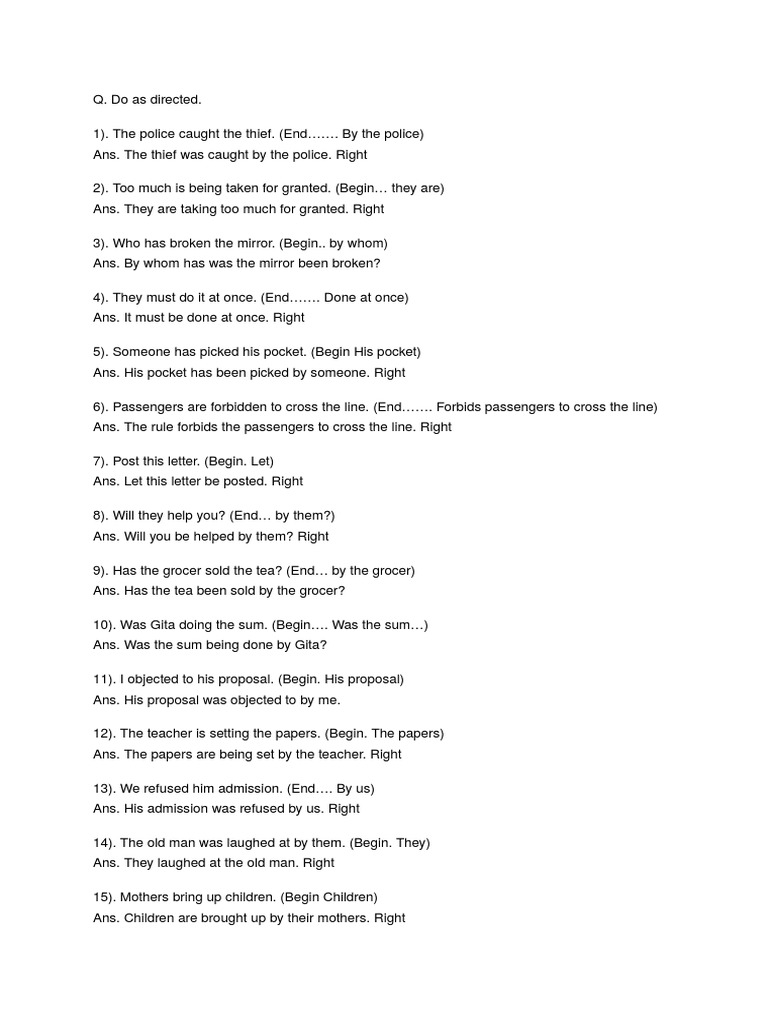 Do As Directed Exercise | PDF