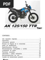 Manual de Taller AKT XM 180 | PDF | Motocicleta | Gasolina