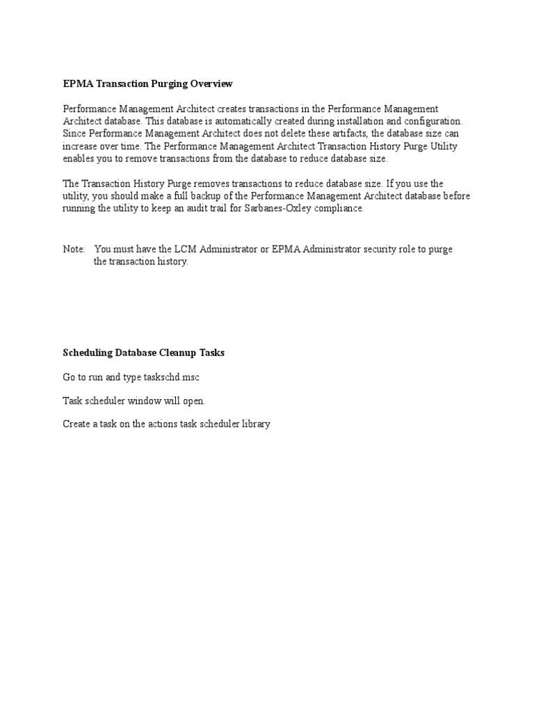 Epma Purging | PDF | Oracle Database | Databases