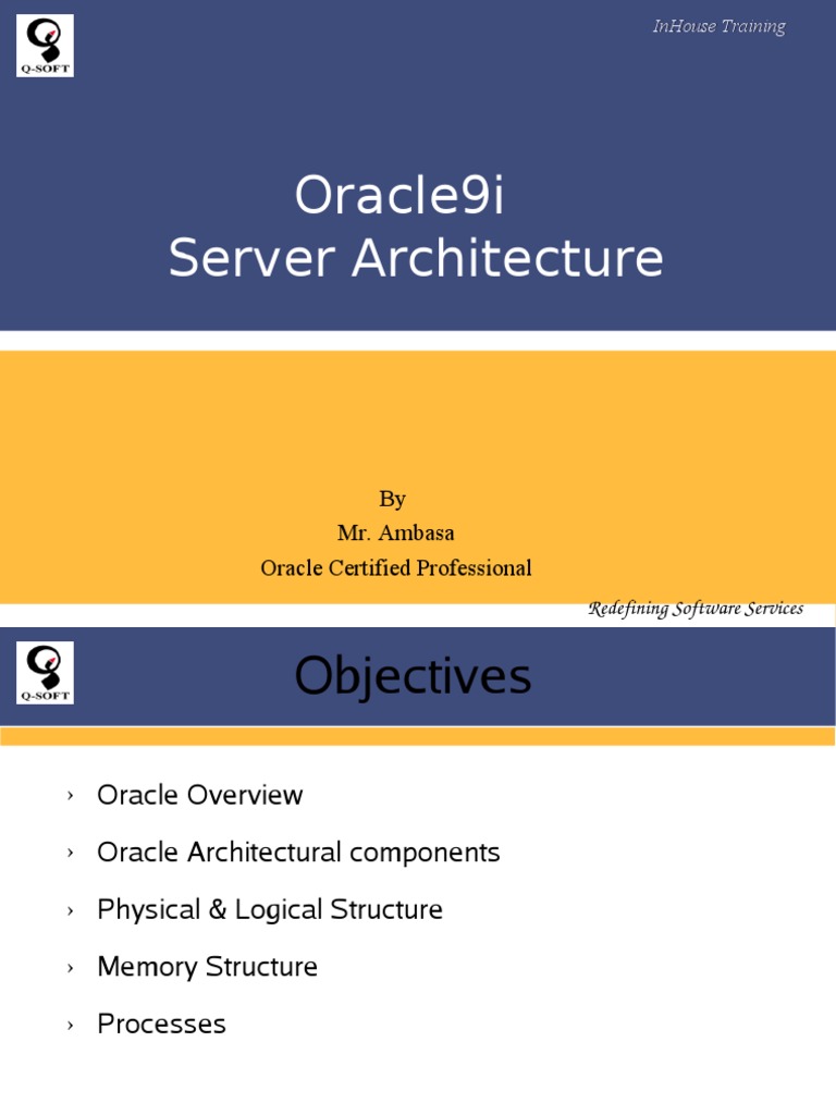 Oracle9i Server Architecture By Mr Ambasa Oracle Certified Professional Pdf Oracle