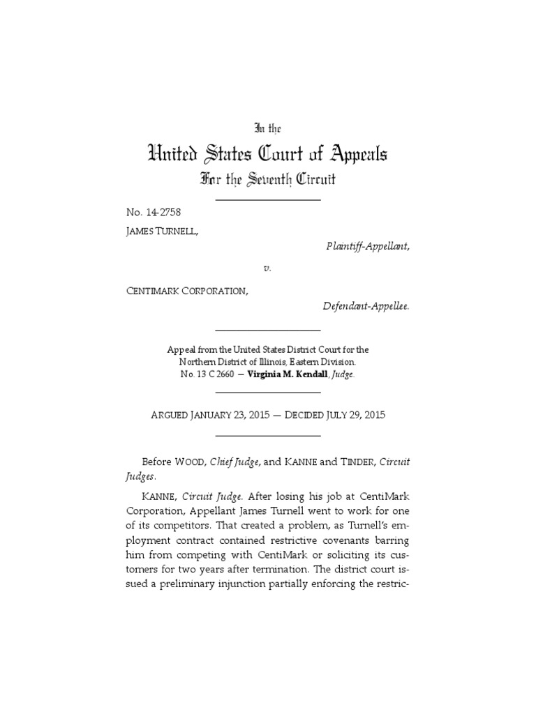 Turnell v. CentiMark Corp. (7th Circuit) | PDF | Diversity Jurisdiction ... Turnell v. CentiMark Corp. (7th Circuit) | PDF | Diversity Jurisdiction ...
