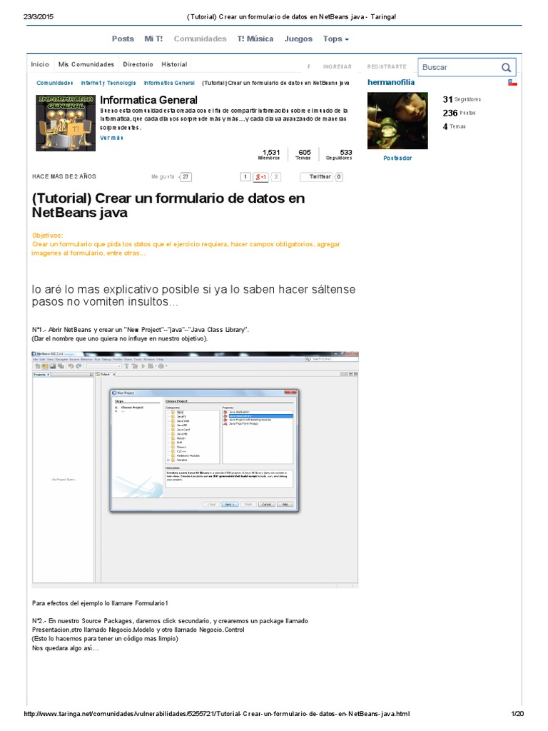 Formularios en Java con NetBeans | PDF | Java (lenguaje de programación) | Software