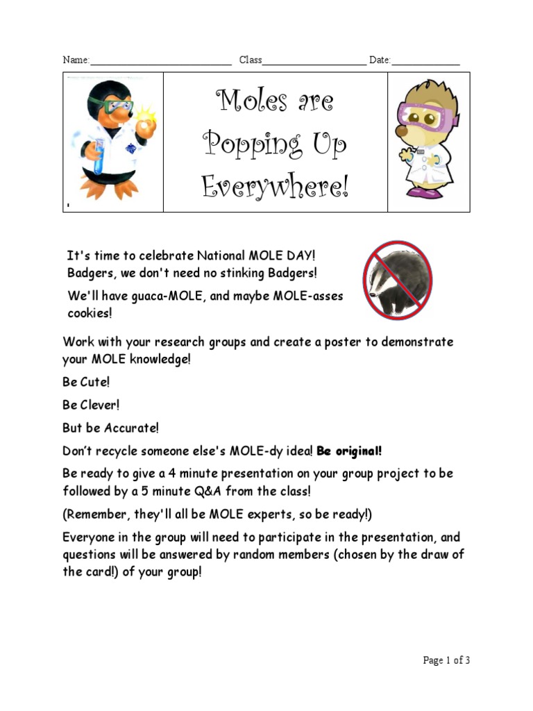 National Mole Day Project Guidelines | PDF