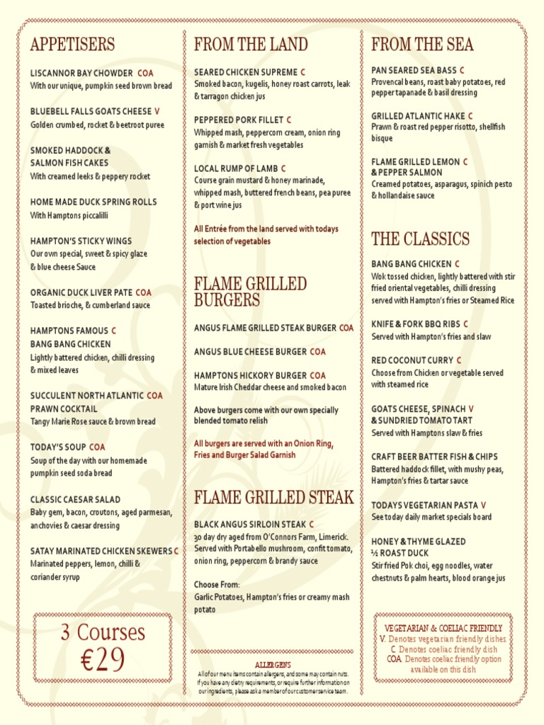 Vegetarian & Coeliac-Friendly Menu | PDF | Salad | Hamburgers