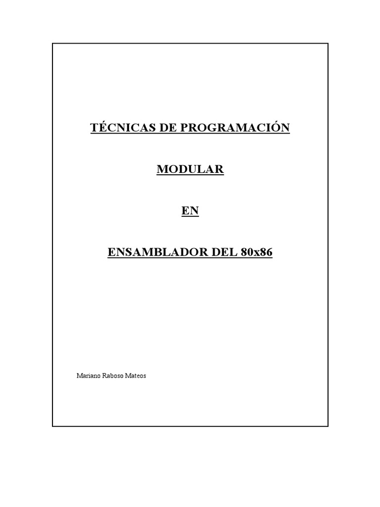 Programacion Modular | PDF | Programación de computadoras | Lenguaje ensamblador