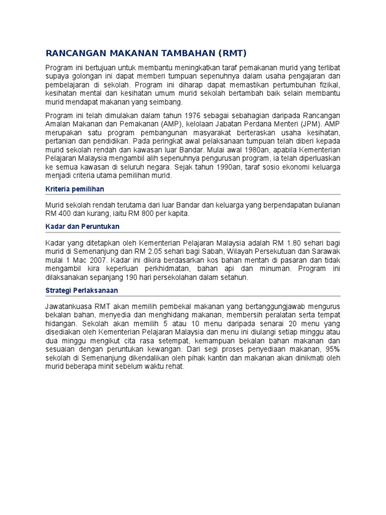 Rancangan Makanan Tambahan | PDF | Kesehatan Holistik