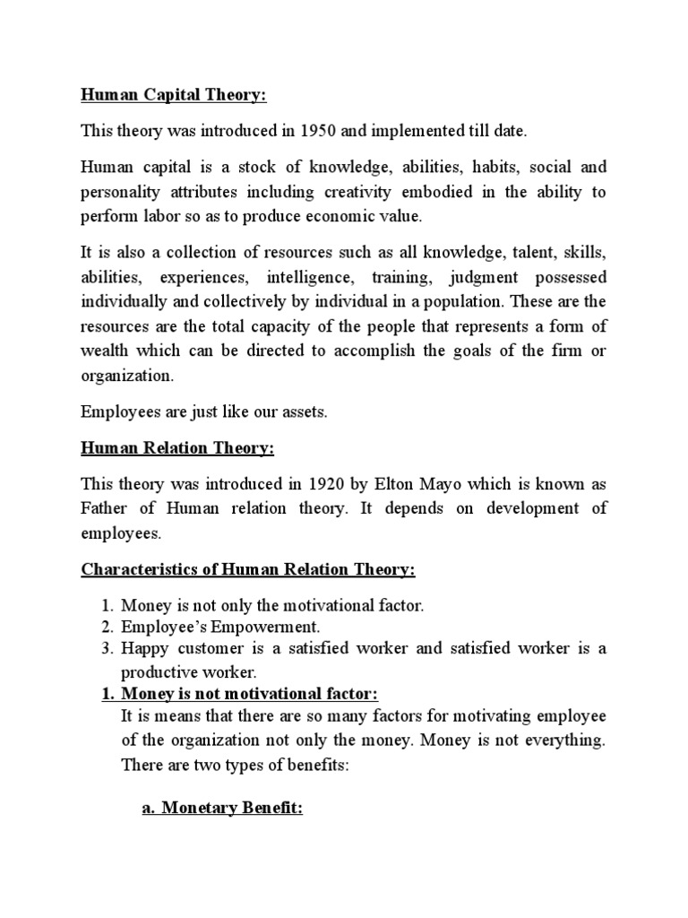 Human Capital Theory | PDF | Human Capital | Empowerment