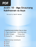 Mga Sinaunang Kabihasnan NG Asya - Handouts | PDF