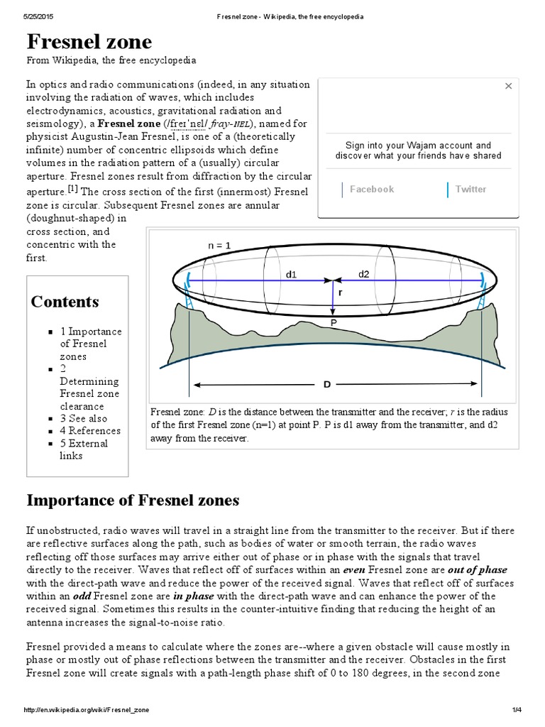 Fresnel Zone - Wikipedia, The Free Encyclopedia | Broadcast Engineering ...