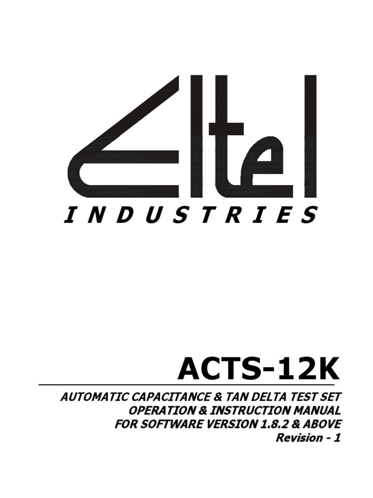ELTEL-Tan Delta Kit Manual | PDF | Electrical Connector | Capacitor