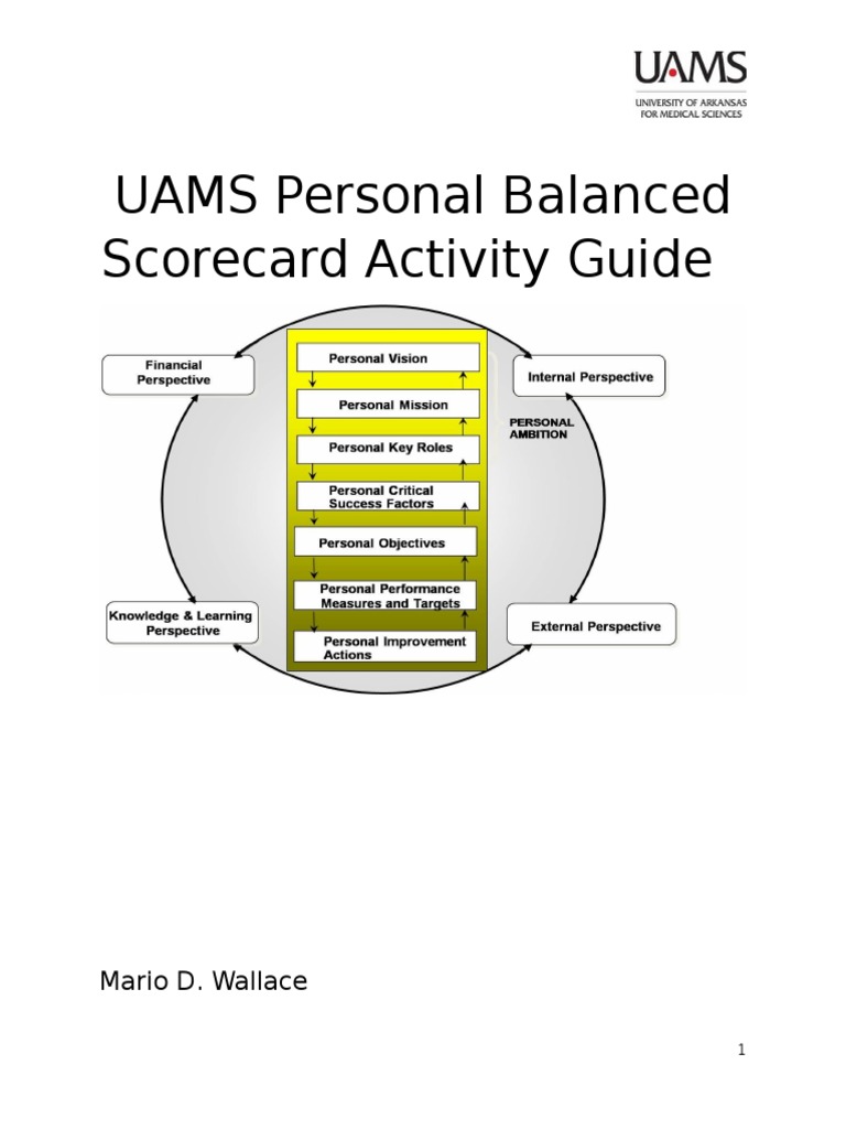 UAMS Personal Balanced Scorecard Activity Guide | PDF | Swot Analysis ...