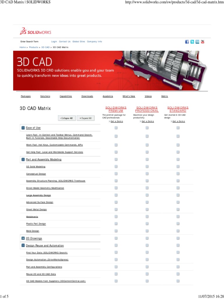 3D CAD Matrix.pdf | Computer Aided Design | 3 D Modeling | Free 30-day ...