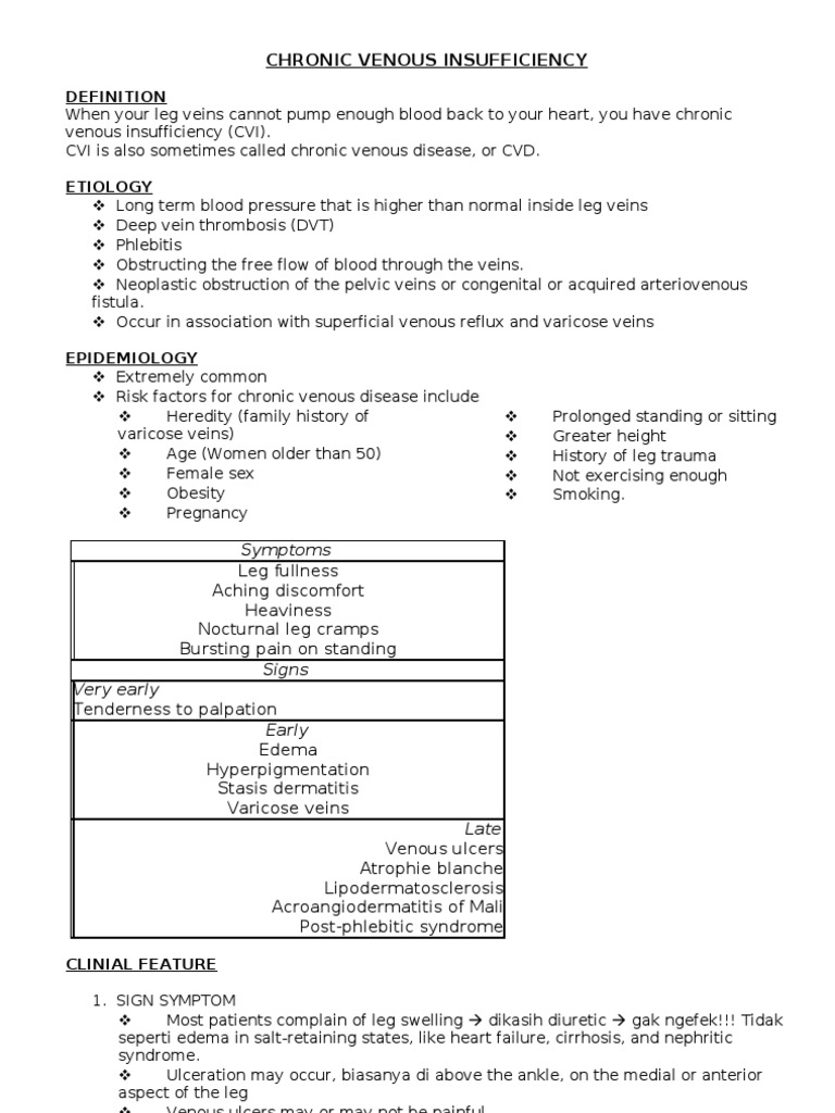 Chronic Venous Insufficiency | PDF | Varicose Veins | Vein