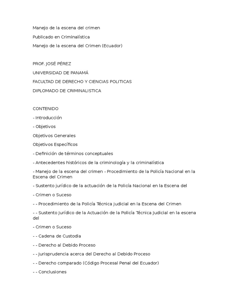 Manejo de La Escena Del Crimen | Policía | Delito