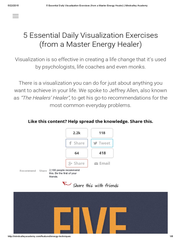 5 Essential Daily Visualization Exercises | PDF | Wellness | Medical