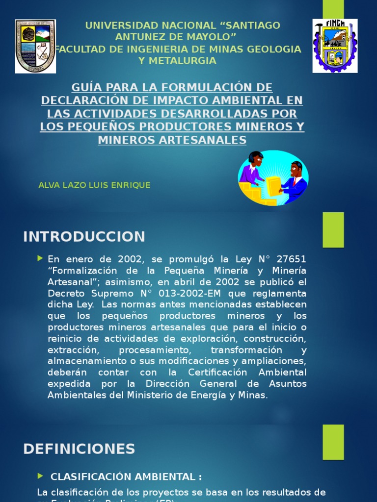 Guía para La Formulación de Declaración de Impacto | PDF | Minería ...