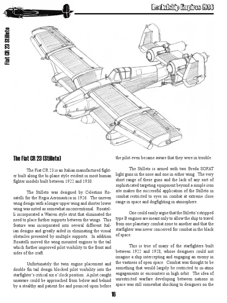 Fiat CR 23 Stilleto: 1936 Fighter Design | PDF | Art | History