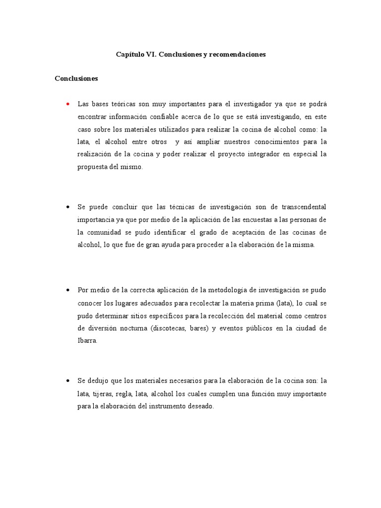 Conclusiones y Recomendaciones | PDF | Método científico | Conocimiento